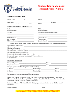 Fillable Online Student Information (Annual).docx Fax Email Print - pdfFiller