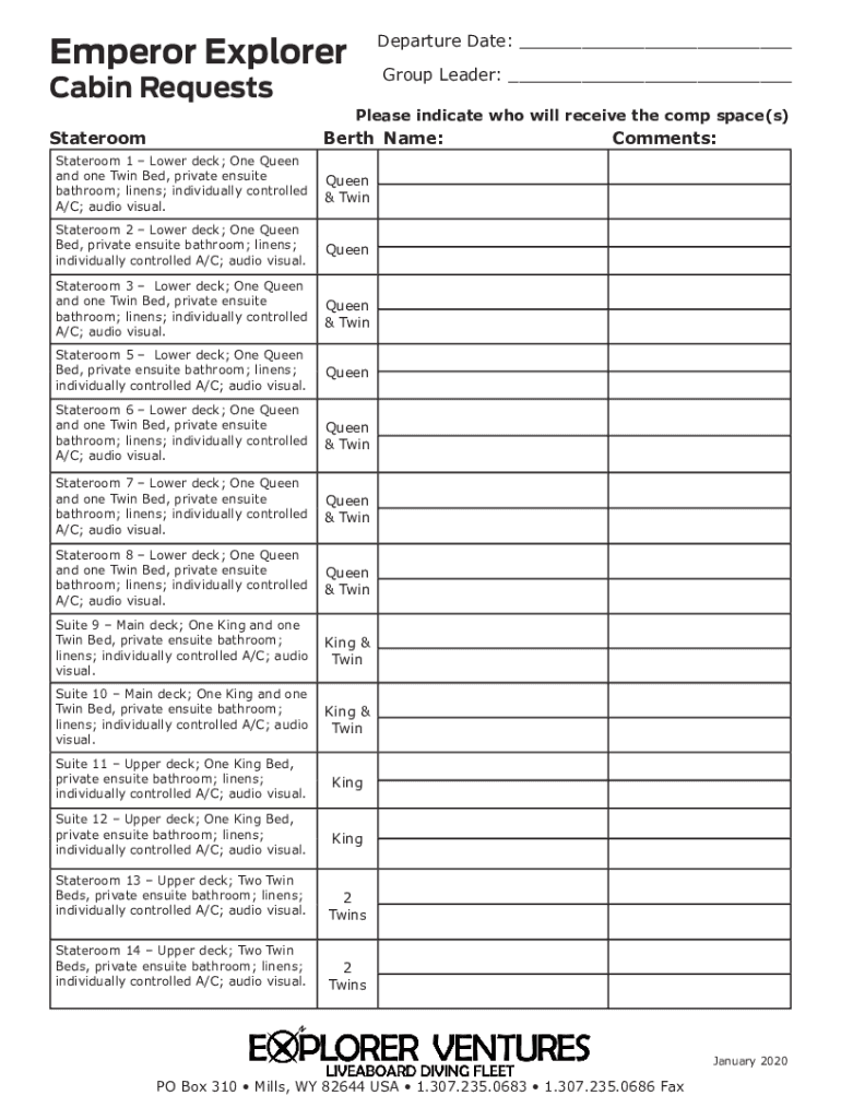 Fillable Online Emperor Explorer Layout & Specifications Fax Email Print - pdfFiller