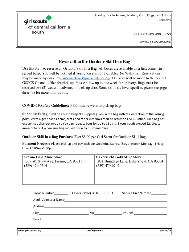 Fillable Online Troop Camping Reservation Form Fax Email Print - pdfFiller