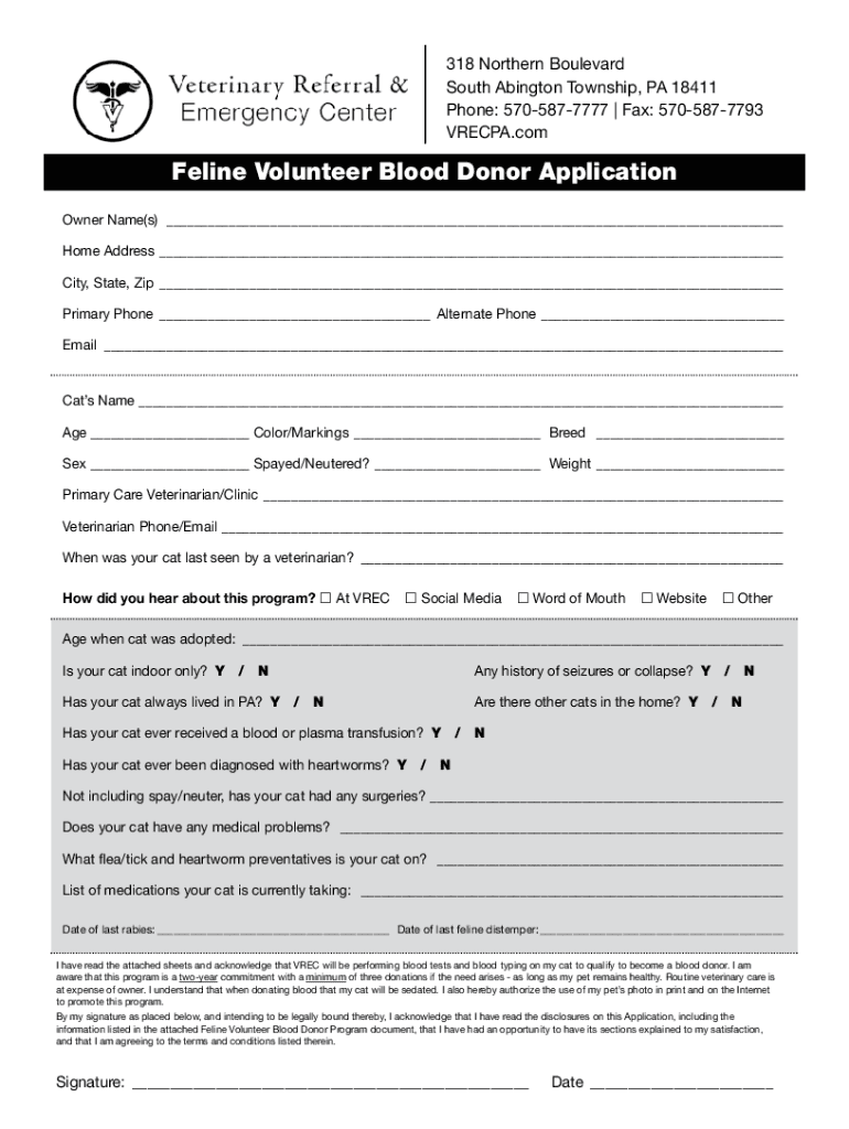 Fillable Online Blood Donor Agreement Fax Email Print - pdfFiller