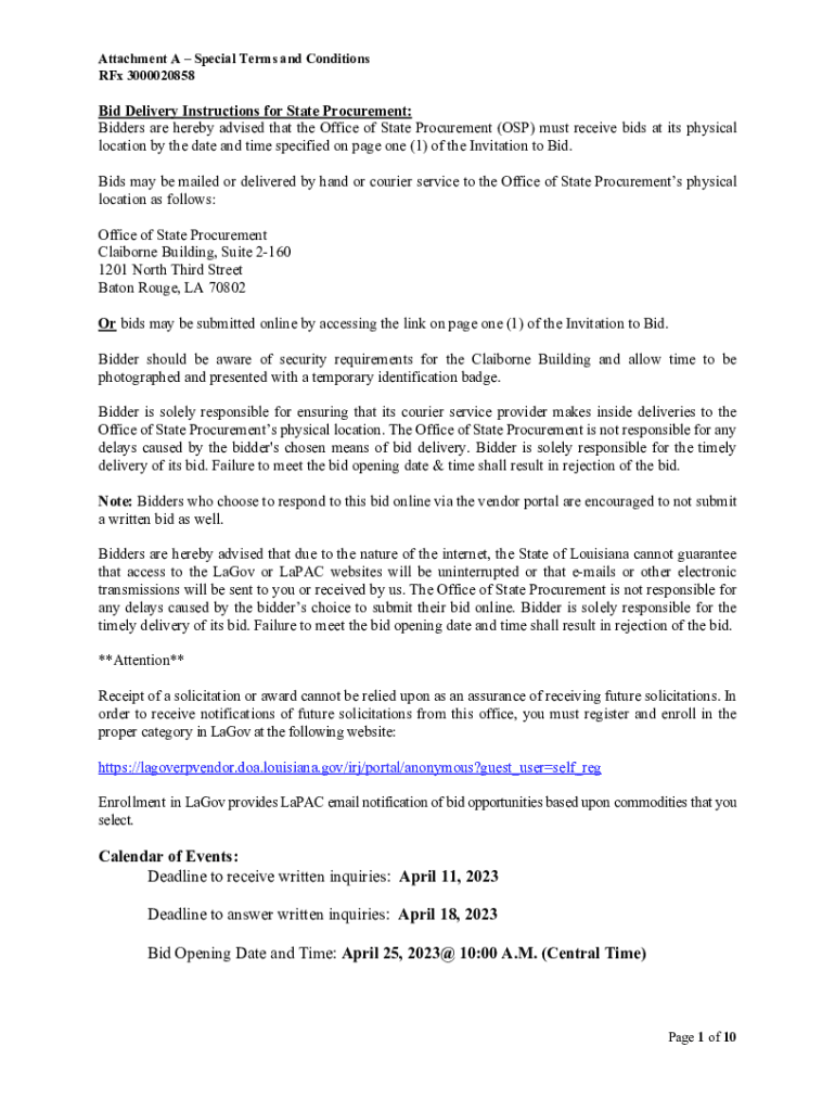 Fillable Online Attachment A - Special Terms and Conditions - Pages 1-10.docx Fax Email Print ...