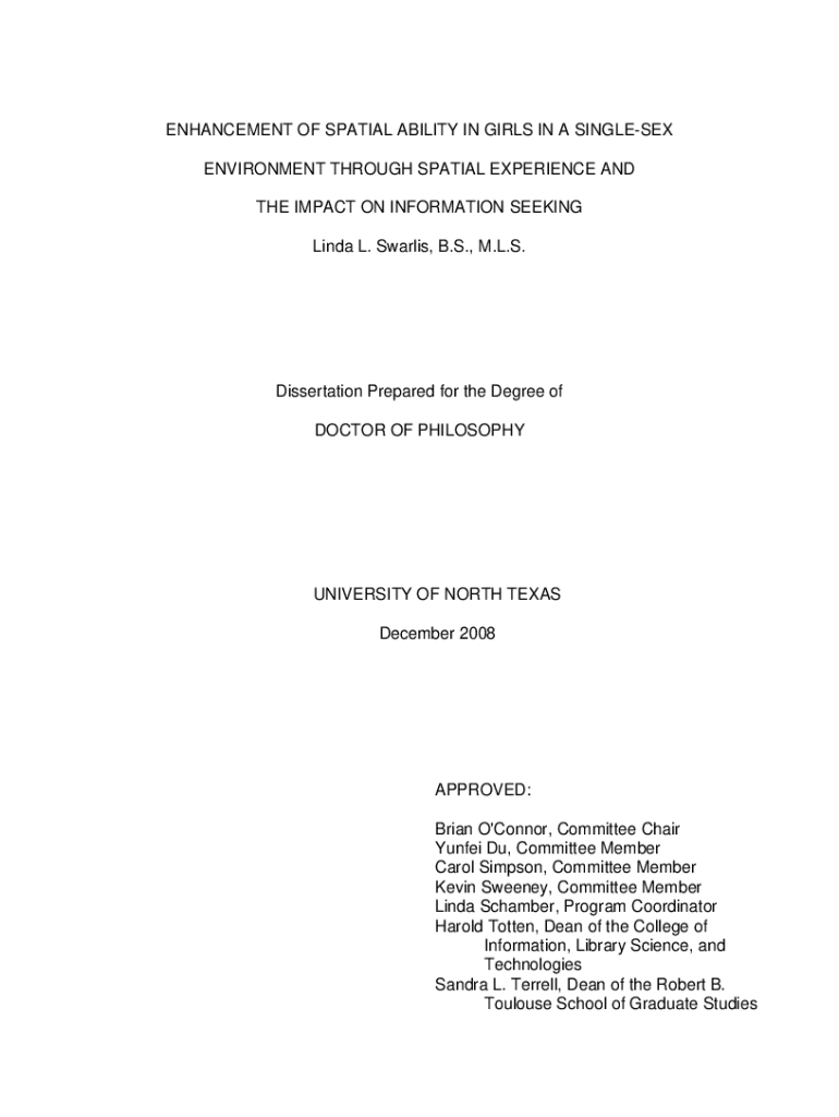 Fillable Online Digital Library Unt Enhancement Of Spatial Ability In Girls In A Single Sex