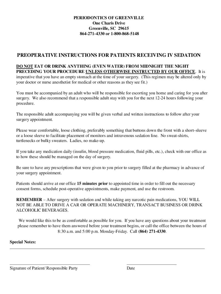 Fillable Online IV Sedation Instructions Seattle WA Advanced Fillable Online IV Sedation Instructions Seattle WA Advanced