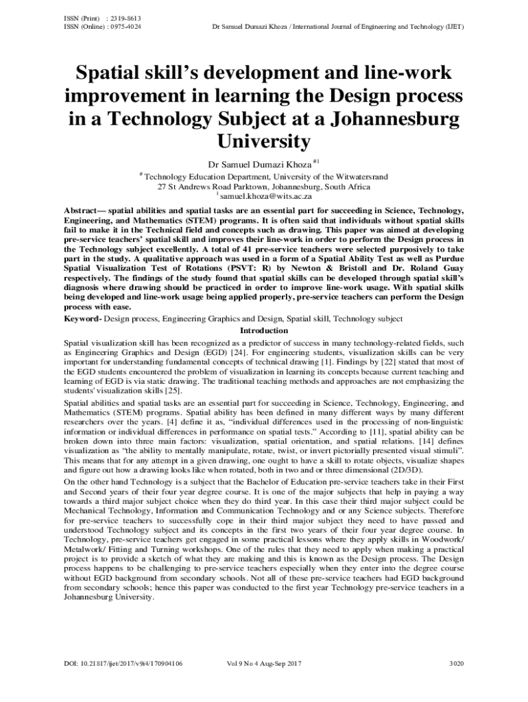 Fillable Online Spatial Visualization Ability and Impact of Drafting ... Fillable Online Spatial Visualization Ability and Impact of Drafting ...