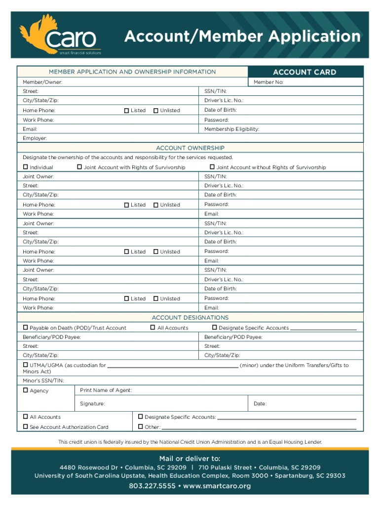 Fillable Online Account/Member Application Fax Email Print - pdfFiller
