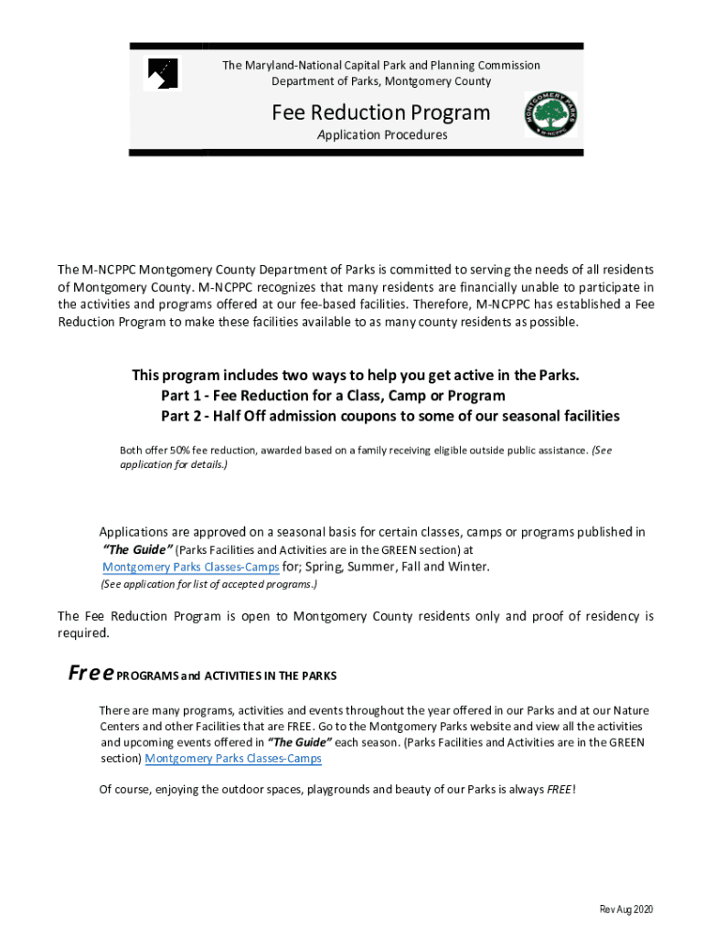 Fillable Online The Maryland-National Capital Park and Planning ...