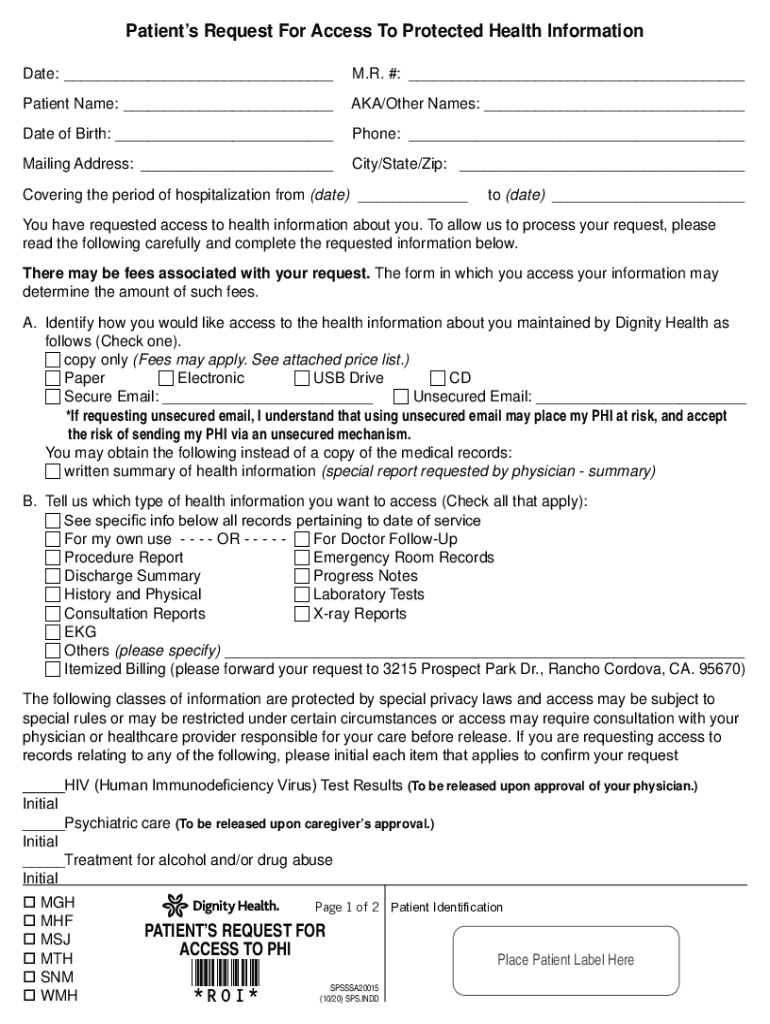 Fillable Online hipaa privacy patient rights request form Fax Email ...