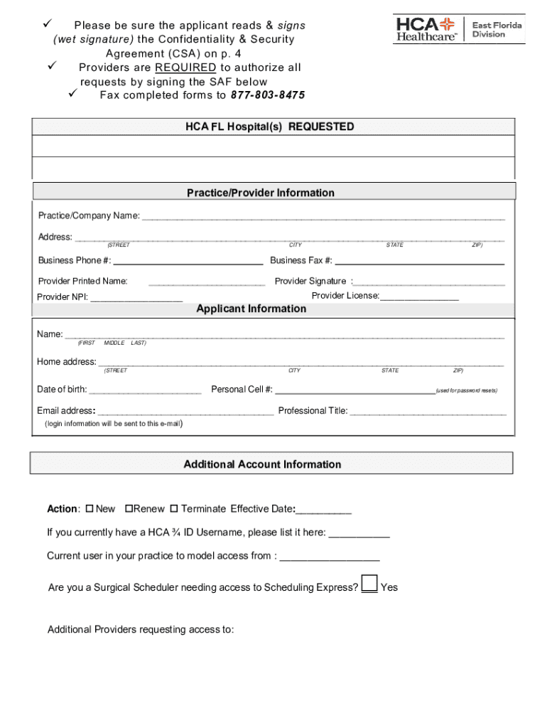 Fillable Online East Florida Security Access Form - SAF and CSA. East ...