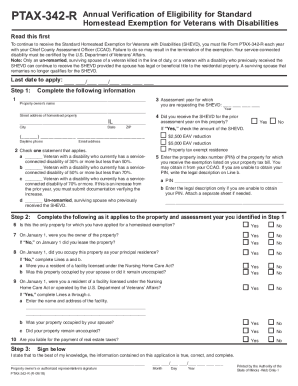 Fillable Online PTAx-342-R Disabled Veteran Renewal Fax Email Print ...