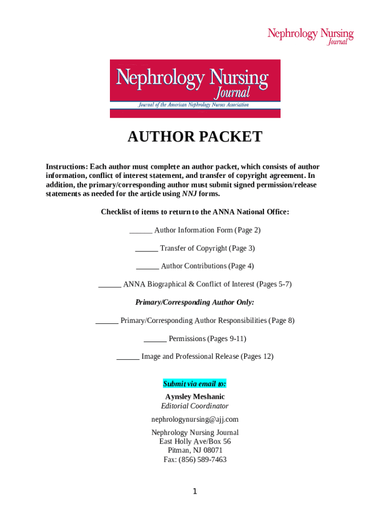 Author Instructions for Manuscript Submissions Doc Template | pdfFiller