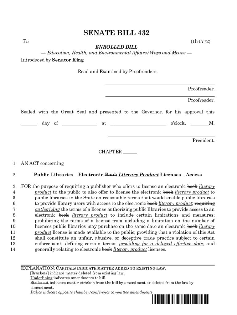 Fillable Online Fiscal and Policy Note for Senate Bill 432 Fax Email Print - pdfFiller