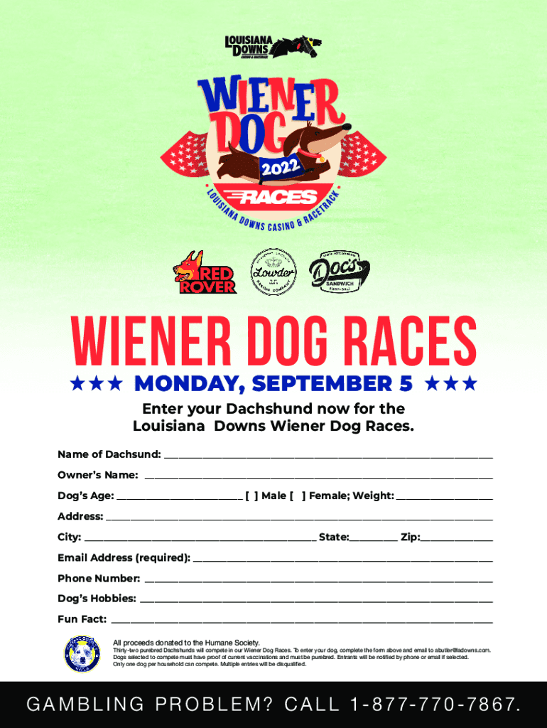 Fillable Online Dachshunds Dash for Treats at Annual Wiener Dog Race ...
