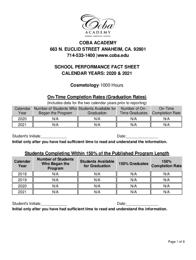 Fillable Online 1600 Clock Hours On-Time Completion Rates - BPPE Fax ...
