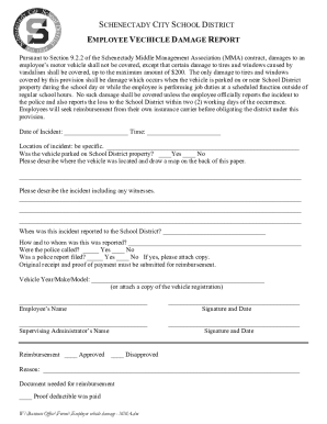 Fillable Online Employee vehicle damage - MMA Fax Email Print - pdfFiller