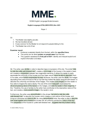 Fillable Online GCSE English Language Model Answers Fax Email Print ...