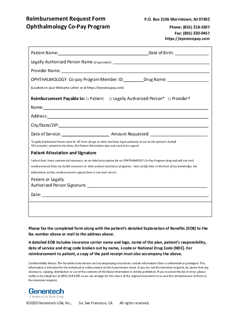Fillable Online Check Reimbursement Request Authorization Form Fax ...