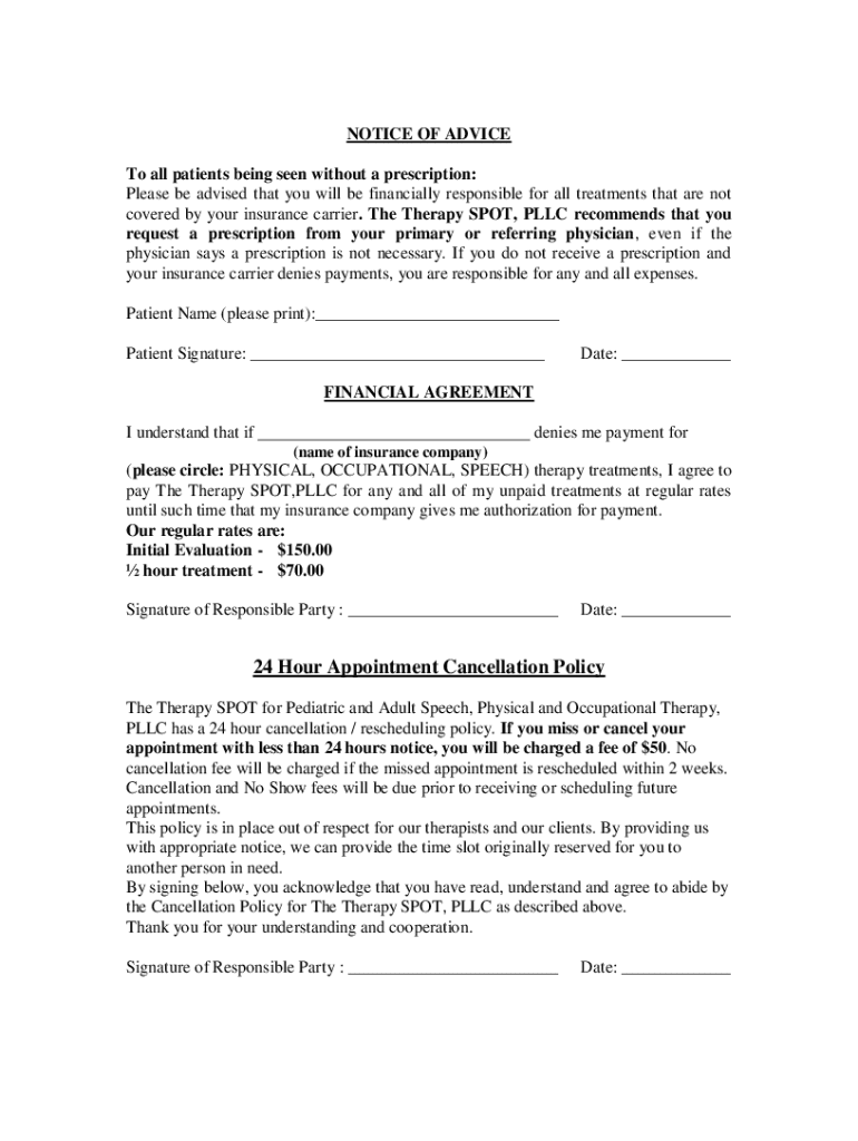 Fillable Online Please provide the following information: - The Therapy ...