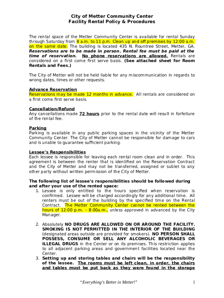 City Facilities User Agreement Doc Template | pdfFiller