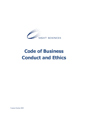 Fillable Online I. A. Purpose This Code of Business Conduct and Ethics1 ...