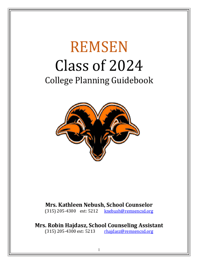 Fillable Online Class of 2024 - College Planning Guidebook Fax Email ...