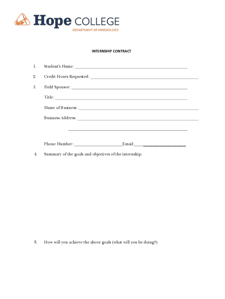 Fillable Online TBUS 468 Internship - Intern Fact Sheet Fax Email Print - pdfFiller