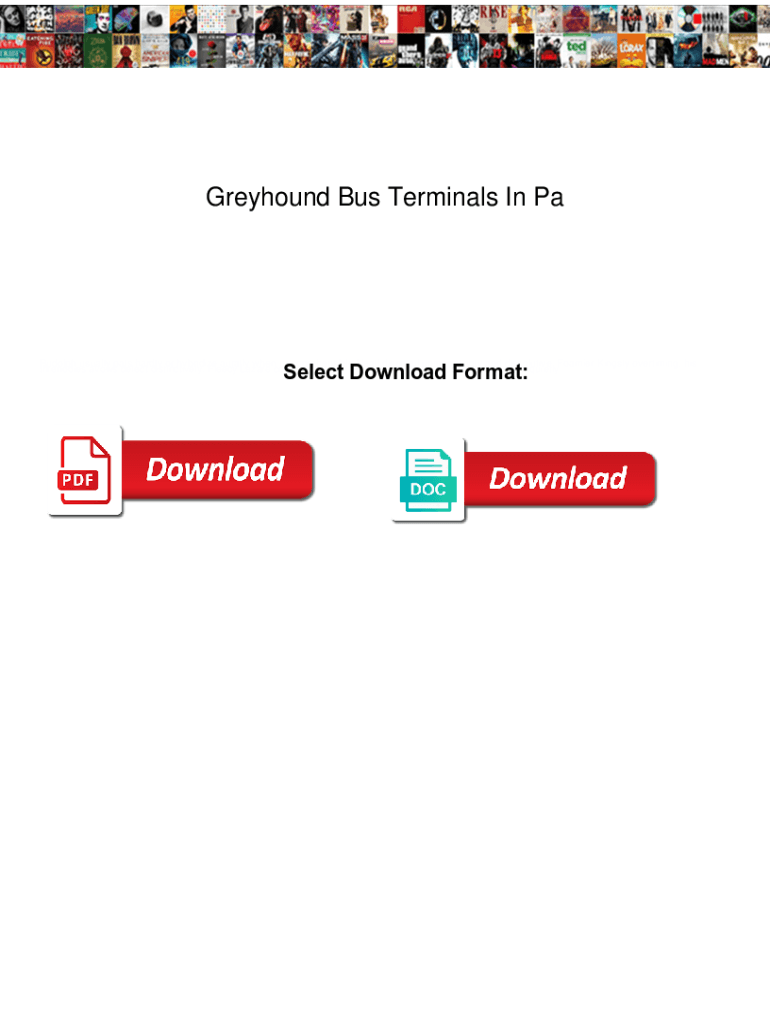 Fillable Online Greyhound Bus Terminals In Pa. Greyhound Bus Terminals In Pa lead Fax Email ...
