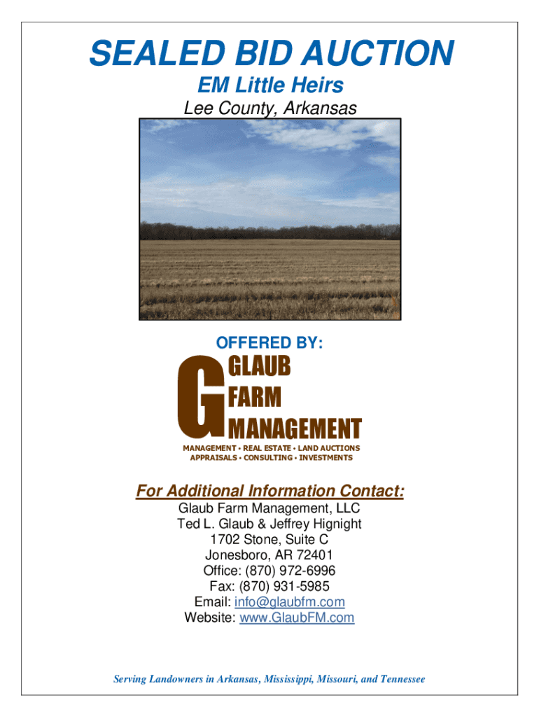 Fillable Online Land for Sale - - - - Sealed Bid Sale (BID DATE: March ...
