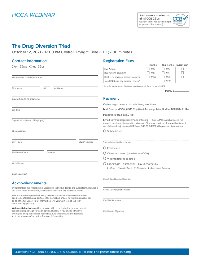 Fillable Online The Drug Diversion Triad Fax Email Print - pdfFiller