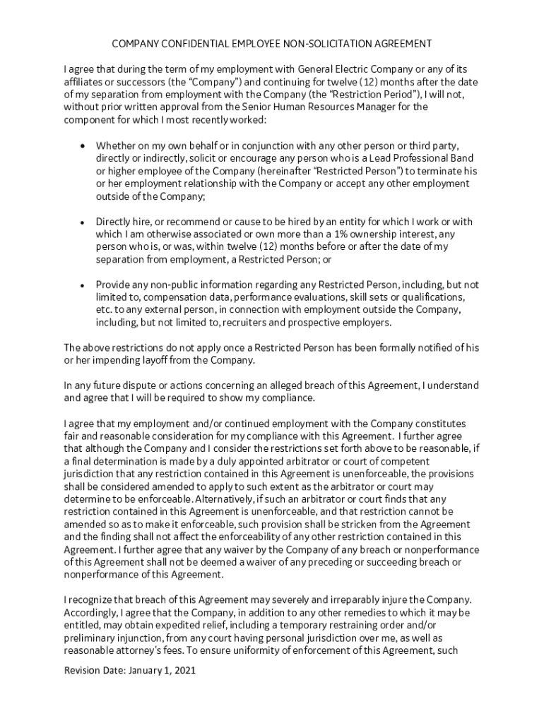 Fillable Online 12250169Employee Non-Solicitation Agreement ( ... Fax Email Print - pdfFiller