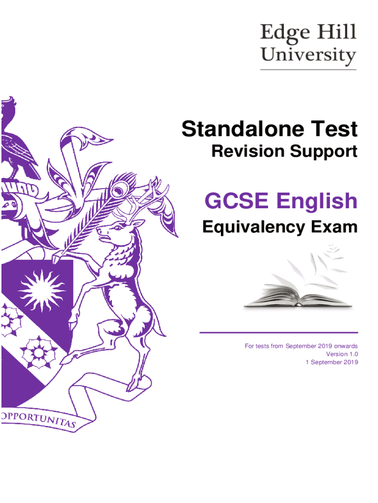 Fillable Online GCSE or level 2 equivalency tests - Edge Hill ...