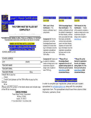 Registration Spreadsheet Doc Template | pdfFiller