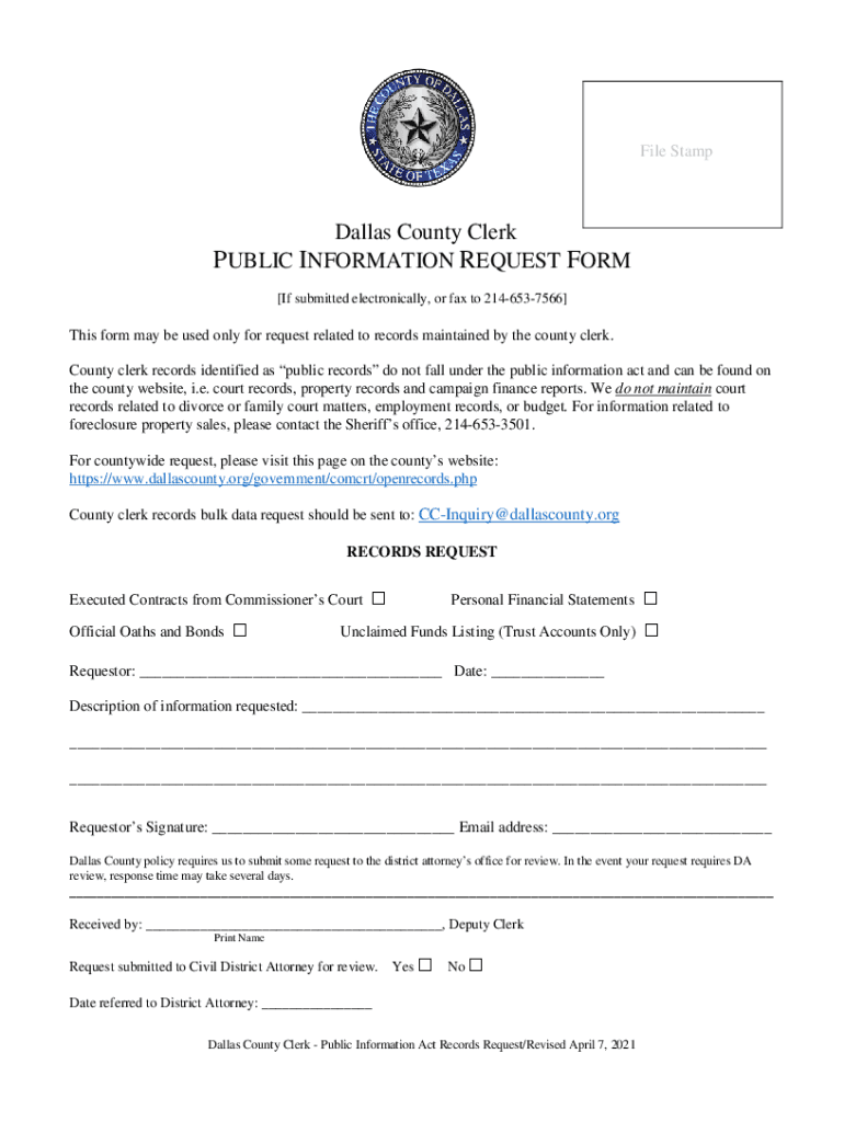 Fillable Online public information request form Fax Email Print - pdfFiller