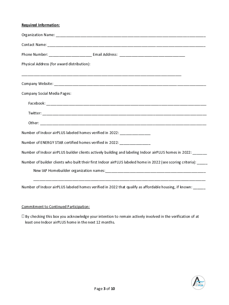 Fillable Online 2023 IAP Awards Rater Application. 2023 IAP Awards ...