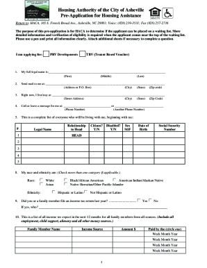 Fillable Online housing authority of the city of asheville Fax Email ...