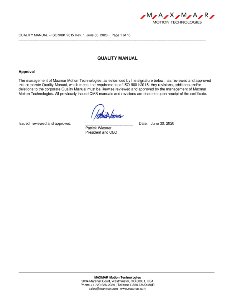 Fillable Online Quality-Manual-ISO-9001.pdf Fax Email Print - pdfFiller