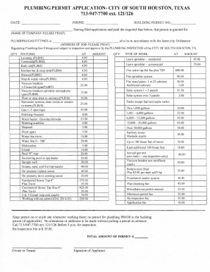Fillable Online Permits / Inspection Fax Email Print - pdfFiller