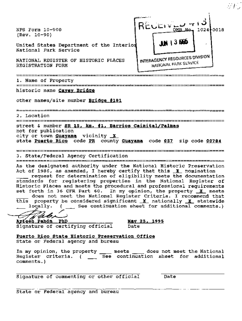 Fillable Online historic name Cayey Bridge Fax Email Print - pdfFiller