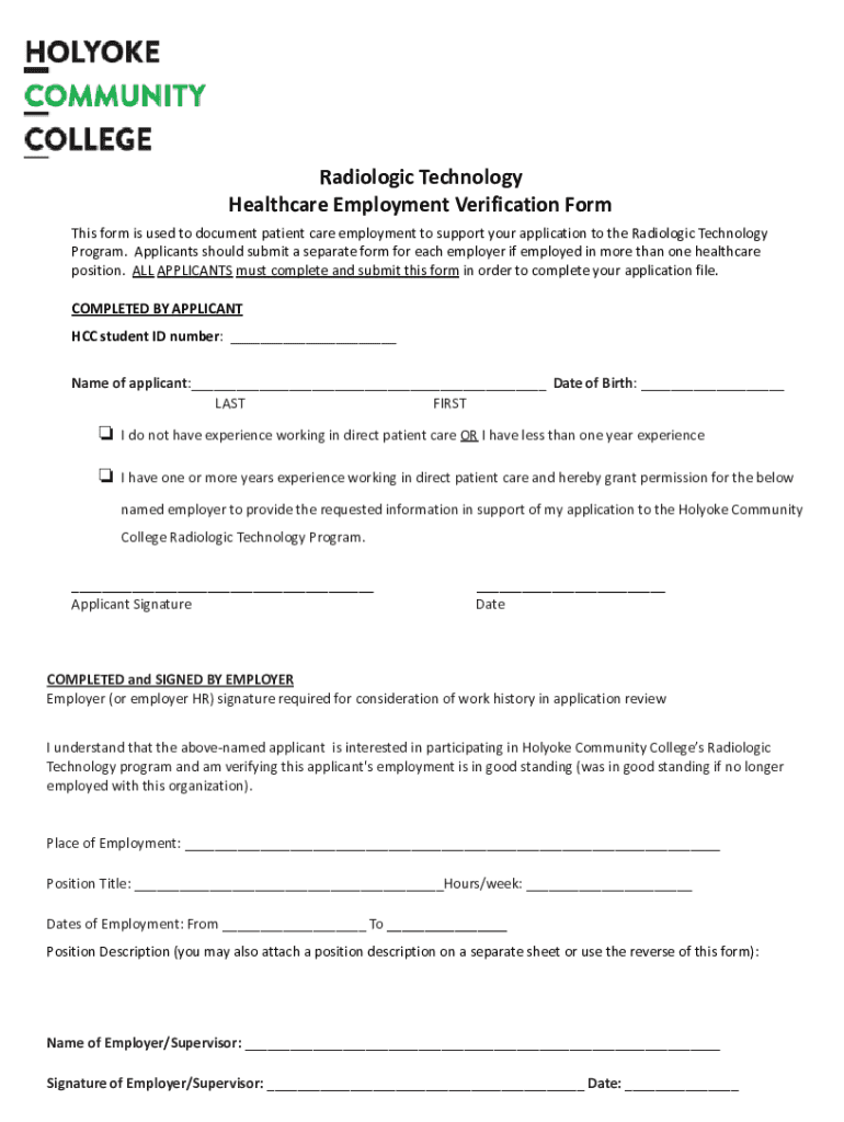 Fillable Online radiologic technology program application document ...