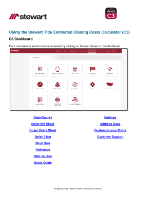 Fillable Online Using the Stewart Title Estimated Closing Costs ...