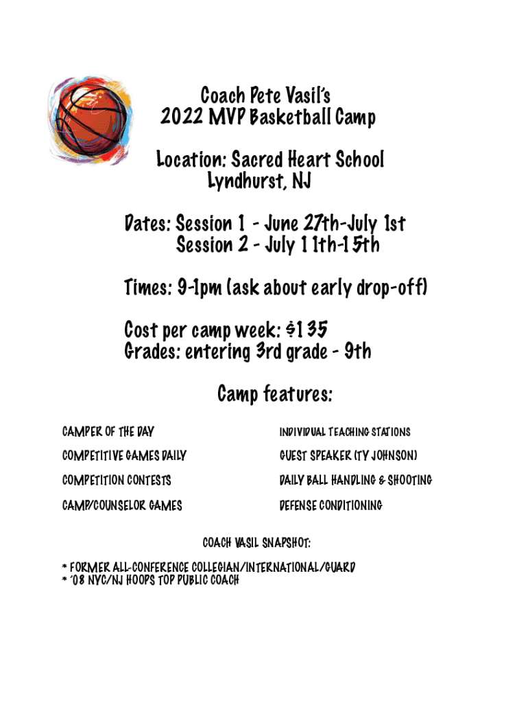 Fillable Online mvp flyer camp - Sacred Heart Church Fax Email Print ...