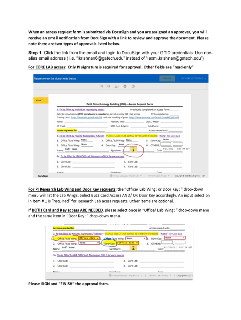 Fillable Online research gatech IBB Access Form PI Approval ...