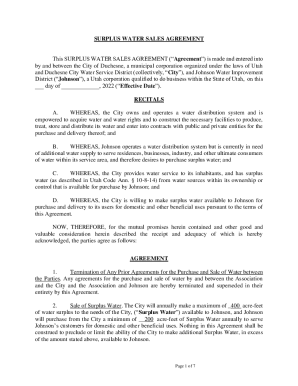 Fillable Online CWP Water Service Agreement Draft EA Fax Email Print - pdfFiller