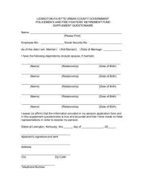 Fillable Online Your Retirement Benefits: Police and Fire Retirement ...