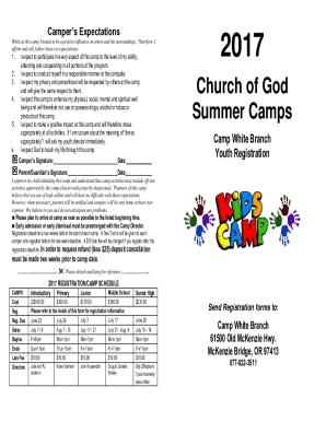 Fillable Online Turkey Hill Ranch Bible Camp - Dear Parents, Campers ... Fax Email Print - pdfFiller