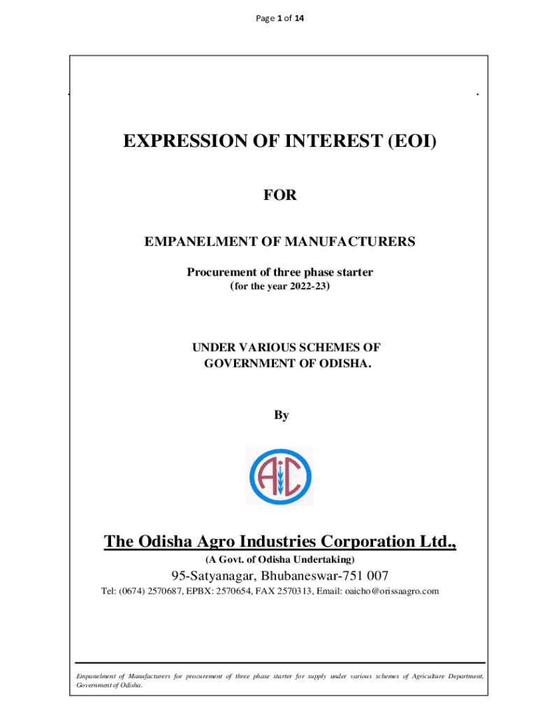 Fillable Online expression of interest (eoi) for Fax Email Print - pdfFiller