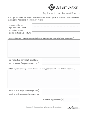 Fillable Online Equipment Loan Request Form v2.0 Fax Email Print ...