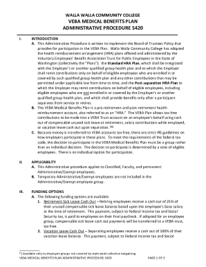 Fillable Online 5420-VEBA-Medical-Benefits-Plan-Administrative- ... Fax ...