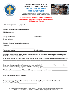 Fillable Online 2023 INTERNAL DIOCESAN APPLICATION FORM Fax Email Print ...