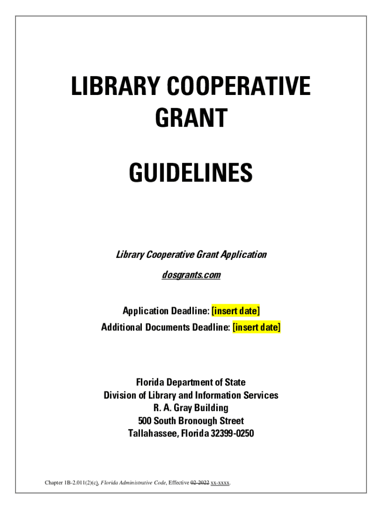 Fillable Online Library Cooperative Grant Guidelines Fax Email Print ...