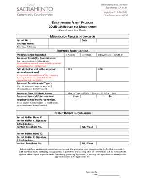 Fillable Online Entertainment Permit Application Fax Email Print ...